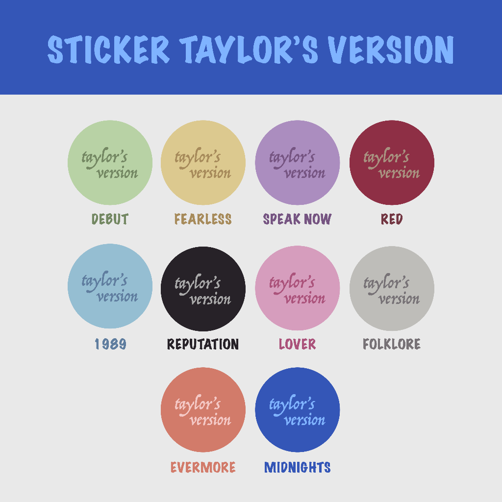 Taylor Swift Taylor's Version Round All Album Sticker | Shopee Singapore
