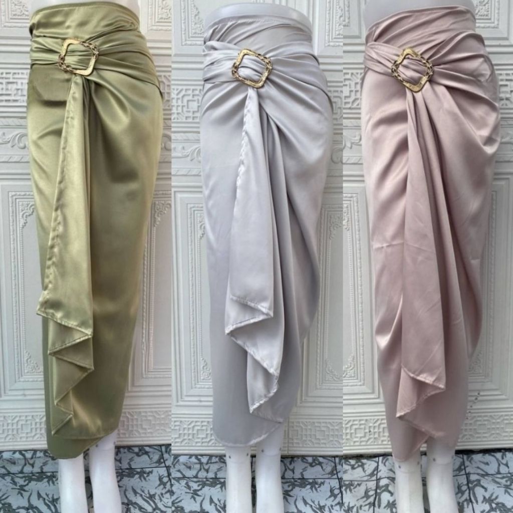 Satin Wrapped Skirt / Plain Satin Wrapped Cloth Under Kebaya Various ...