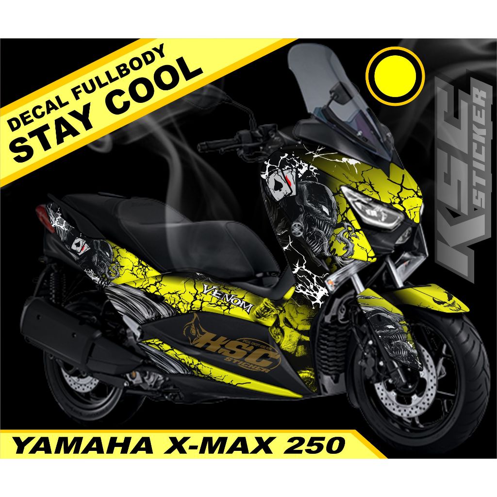 Decal STICKER YAMAHA XMAX 250 2016 2017 2018 2019 2020 2021 2022 VENOM ...