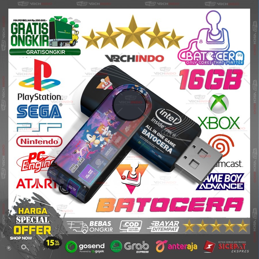 Batocera Game Flash Drive 16GB Retrobat Emulator/ - All in One Games ...