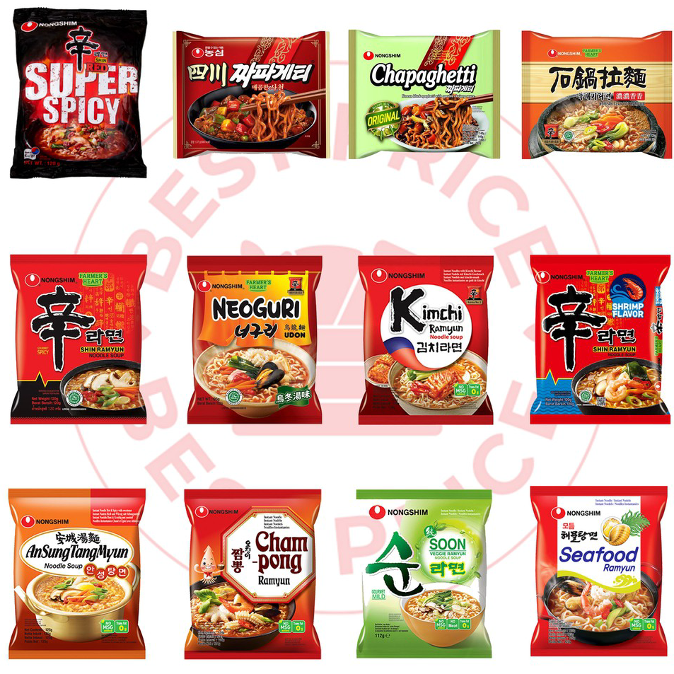 Nongshim - ALL VARIANTS OF KOREAN NOODLES (SHIN RAMYUN/ NEOGURI ...