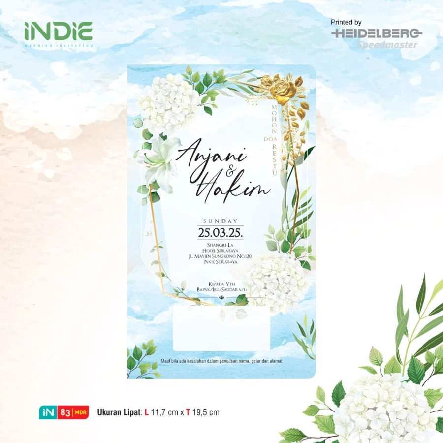 Indie Java Card 83 Wedding Invitation Blank (MDR, TW) | Shopee Singapore