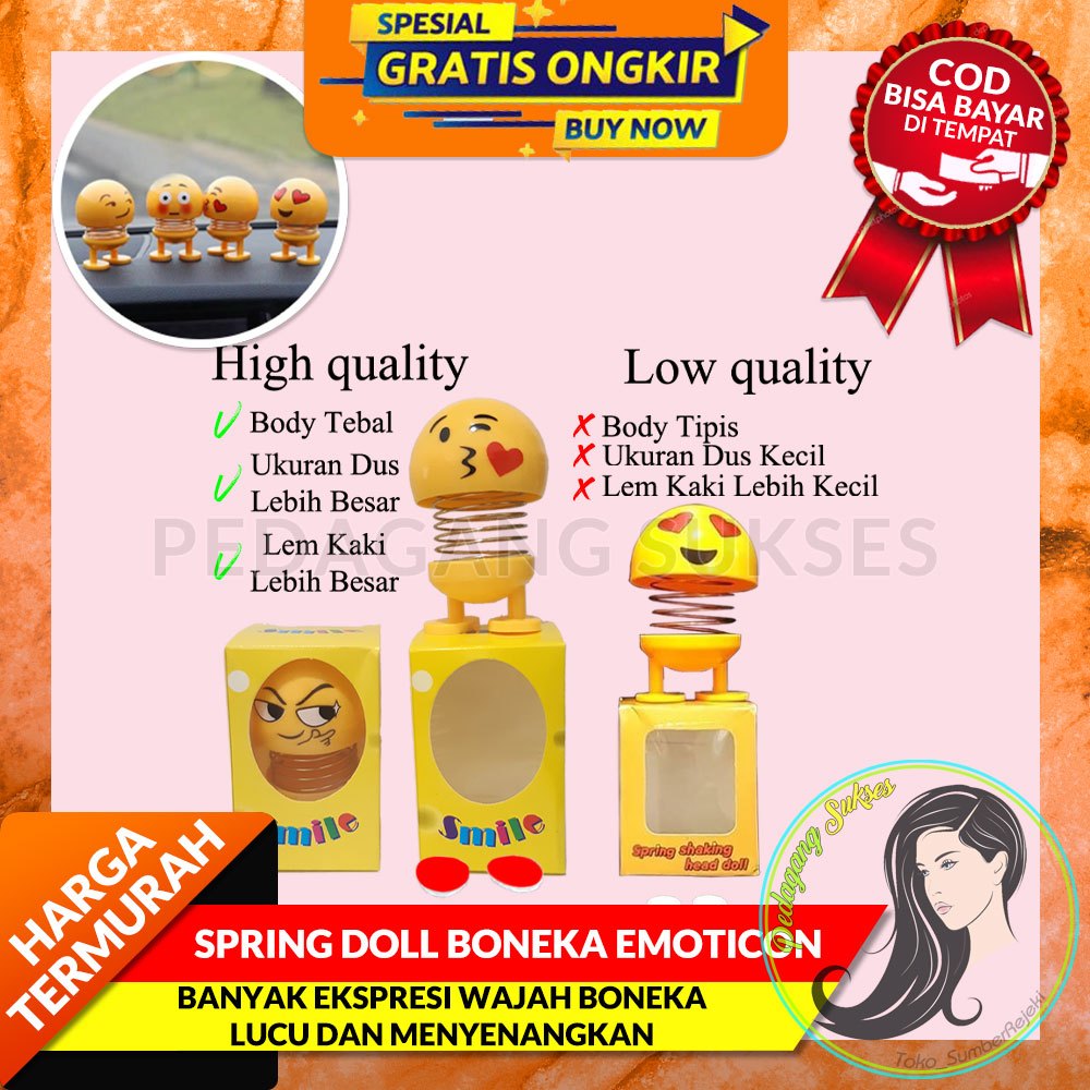 [LARGE Size] Emoticon Doll Per Shake Head Emoji Spring Doll Car Display ...