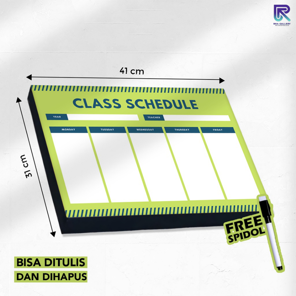 KAYU Rha GALLERY Wooden Whiteboard School Class Schedule Aesthetic ...