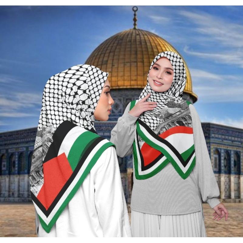 Hijab Square Antem Palestinian Motif Veil Al Aqso Palestine Palestine ...