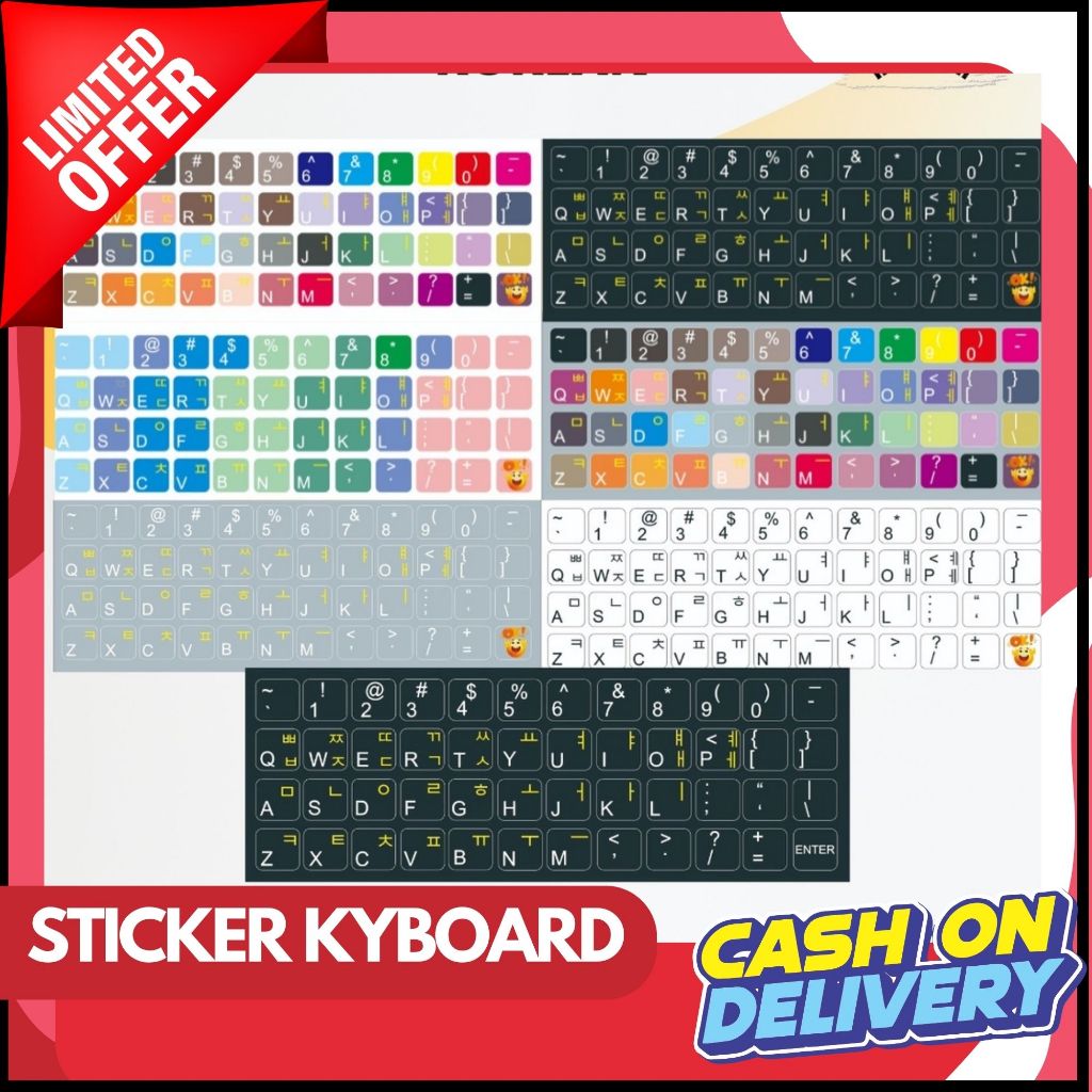 Korean Keyboard Sticker Waterproof korean Alphabet Letter Sticker For ...