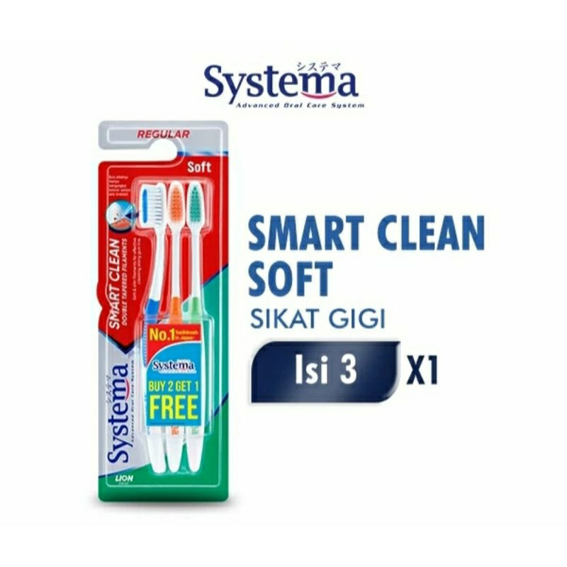 Systema Smart Clean Soft Toothbrush Contents 3 | Shopee Singapore