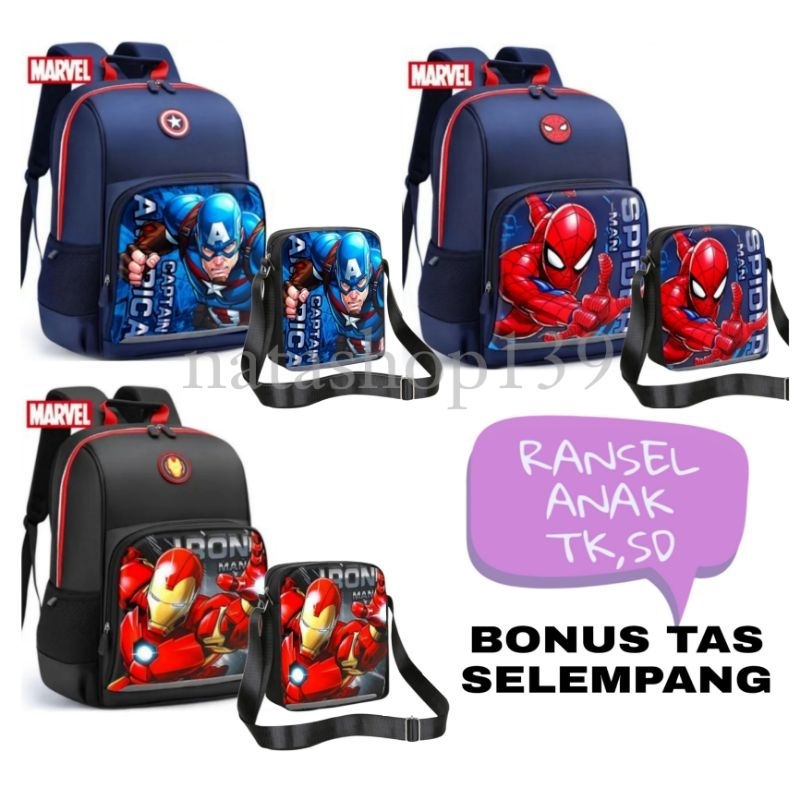 Marvel Kindergarten-Elementary School Backpack with Bonus Disney ...