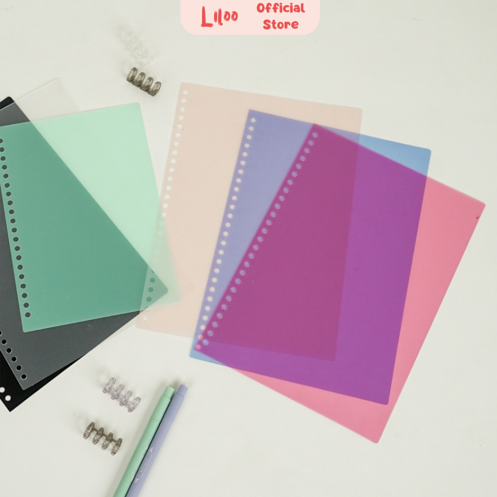 Loose Leaf Divider Cover Size A4 B5 A5 Transparent Color Binder Cover ...