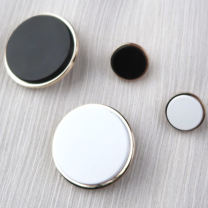 MINIMAL Minimalist Black and White Buttons, Luxury Matte Metal ...