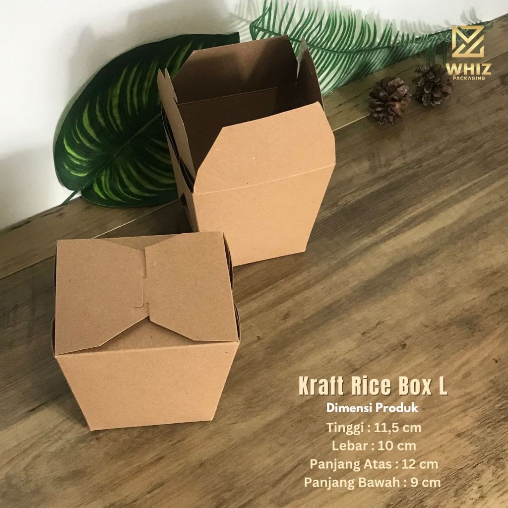 Food Pail / Paper Box Kraft Rice Box L Lamination contains 10 pcs ...