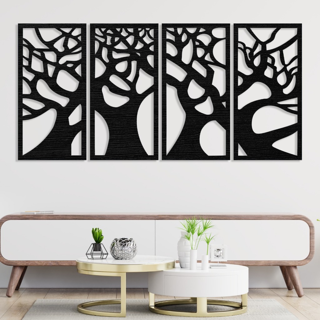KAYU HIASAN DINDING Aesthetic Wooden Wall Decoration Laser Cut Living ...
