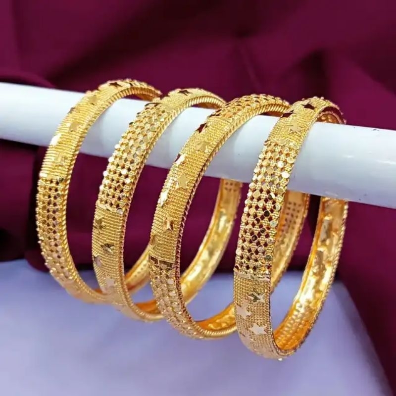 4 pcs Indian dubai Bracelet 24k Gold Lapis Mas wana AAGD1381 Luxurious ...