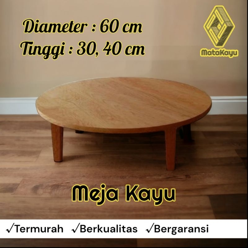 KAYU Minimalist Round Wooden Table Guest Table Round Table lesehan ...