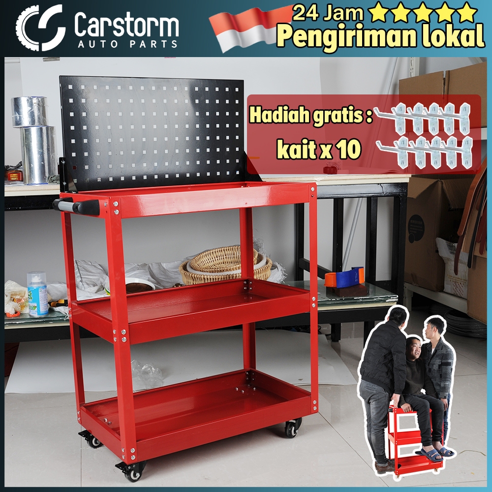 Carstorm Trolley Workshop Trolley 3-tier Trolly Trolley | Shopee Singapore