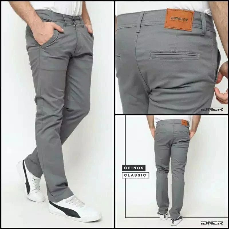 Men's chino Pants Long slim Fitting Premium stretch Material | Shopee ...