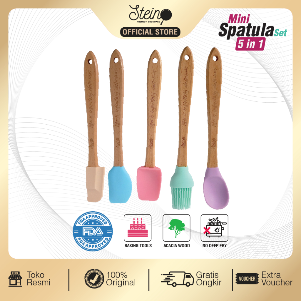 Stein Mini Spatula 5 in 1 (Heat Resistant To 250) | Shopee Singapore