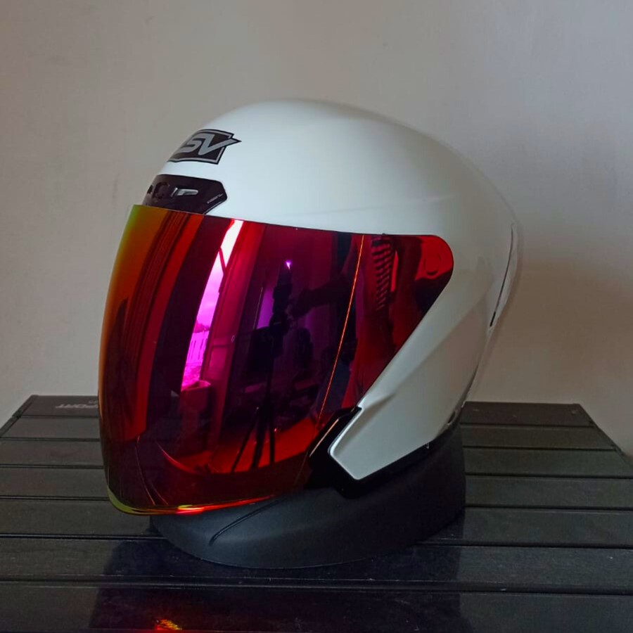 Helm RSV NEW WINDTAIL WHITE GLOSSY / HELM HALF FACE / HELM RSV | Shopee ...
