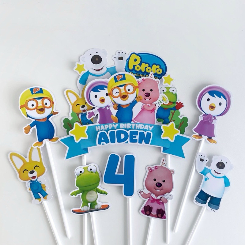 3D Cake Topper Pororo The Little Penguin Character Cake Decoration ...