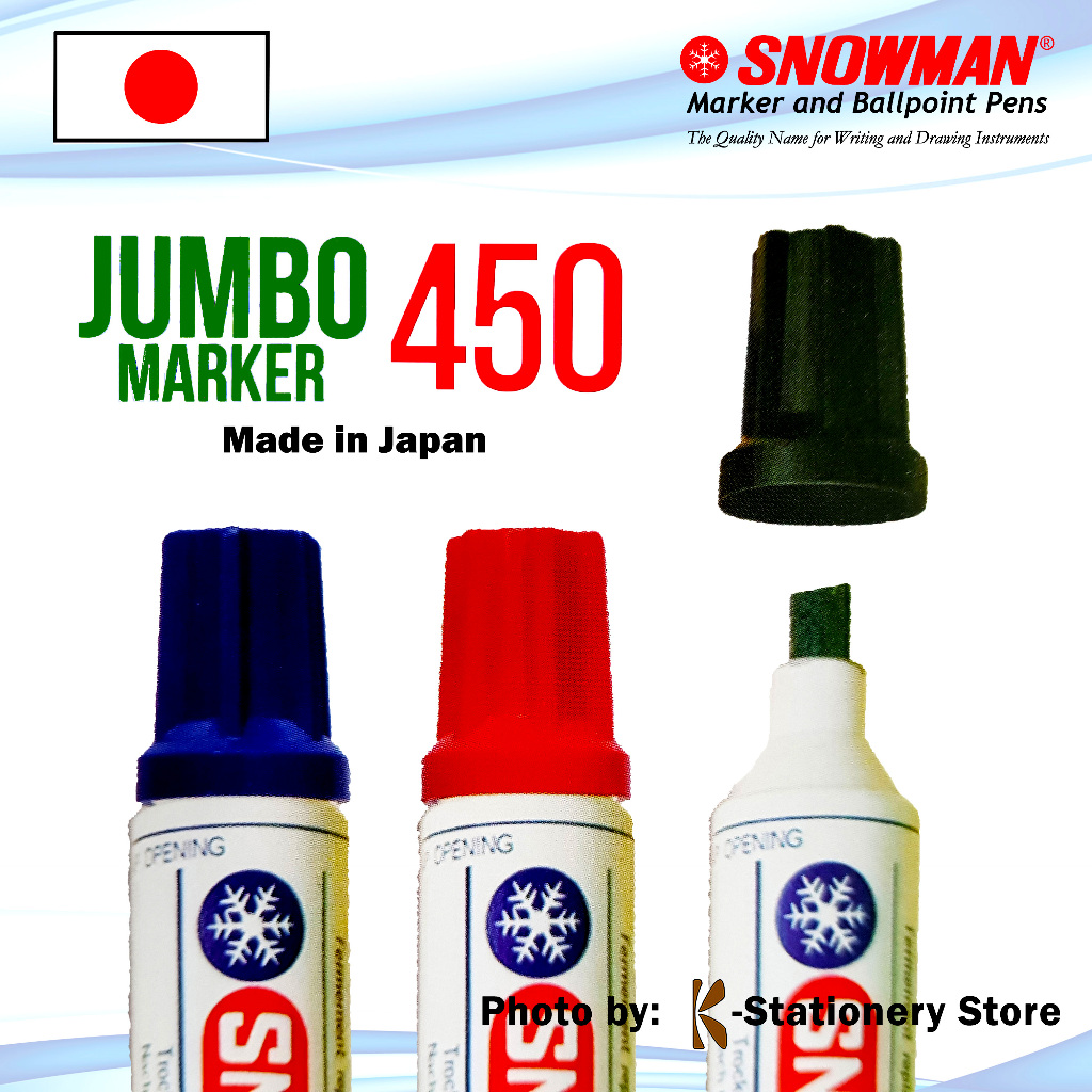 HITAM MERAH Permanent Snowman Marker Original Jumbo Marker 450 (Black ...