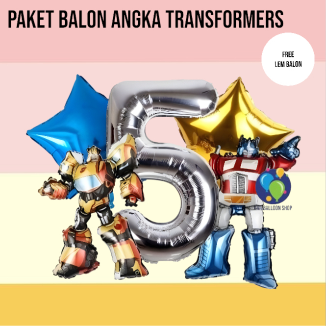 Boys Birthday Balloon Package Transformers Optimus Prime Balloon ...