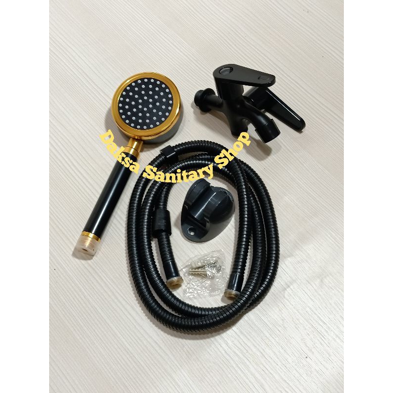 HITAM Hans Shower Aluminum Black Gold Set/Hand Shower Set Aluminum ...