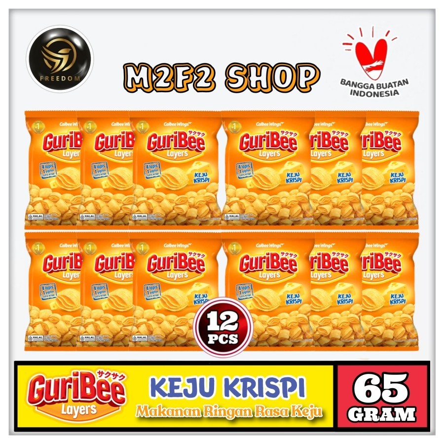 Guribee Layers Snacks Crispy Cheese Flavor - 65 gr (12Pcs Packaging ...
