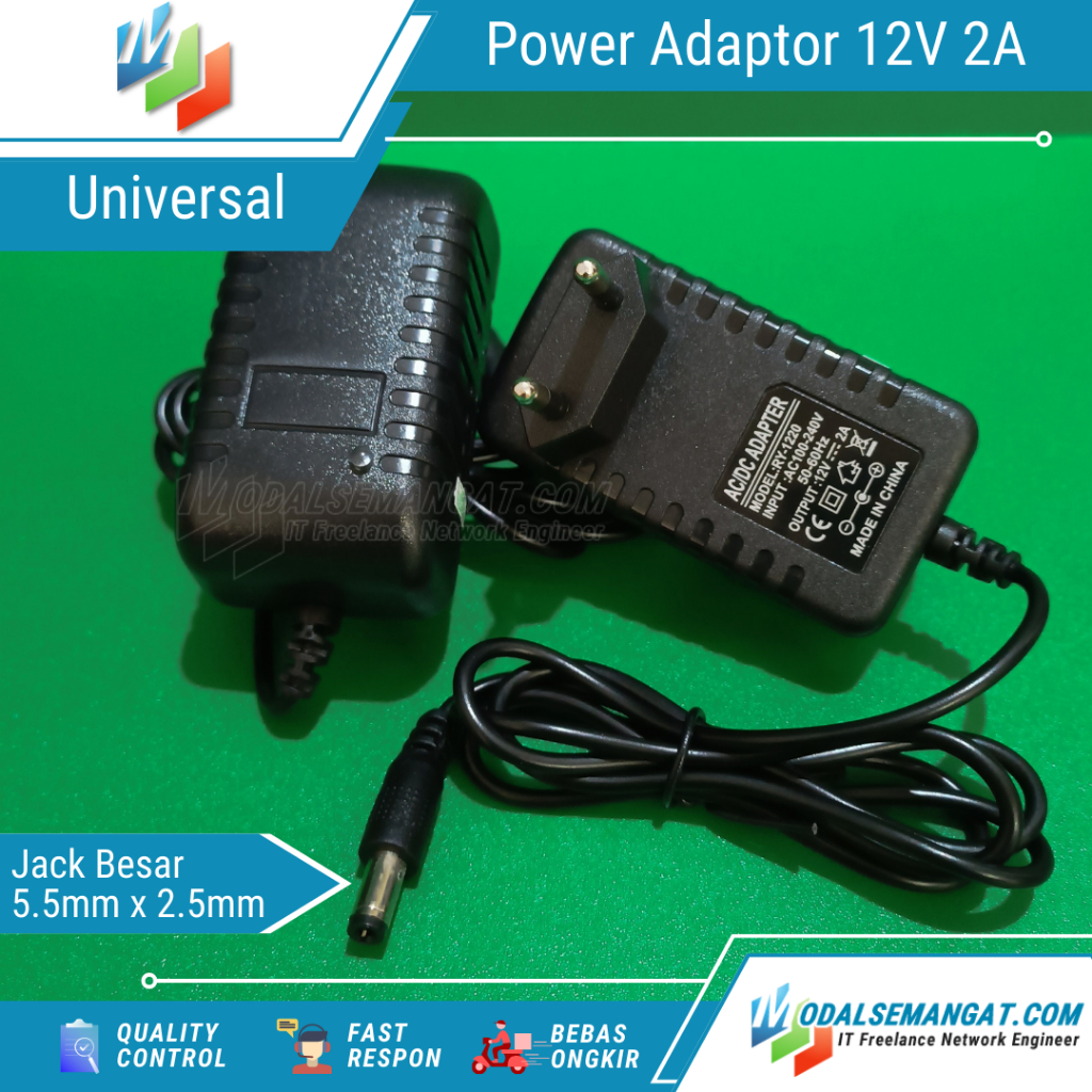 Adapter 12V 2A | Mikrotik Modem Router WiFi CCTV STB Led Strip | Shopee ...