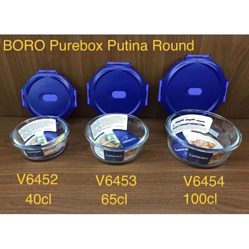 Luminarc Putina Round Food Container 40cl 65cl 100cl / Round Lunch Box ...