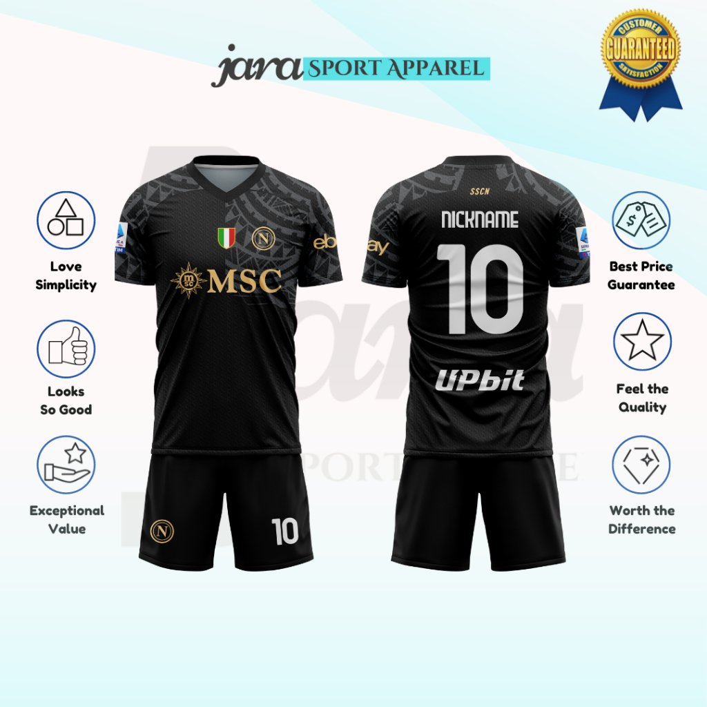 Napoli Third Jersey 2023-2024 Custom Name Back Number Full Printing ...