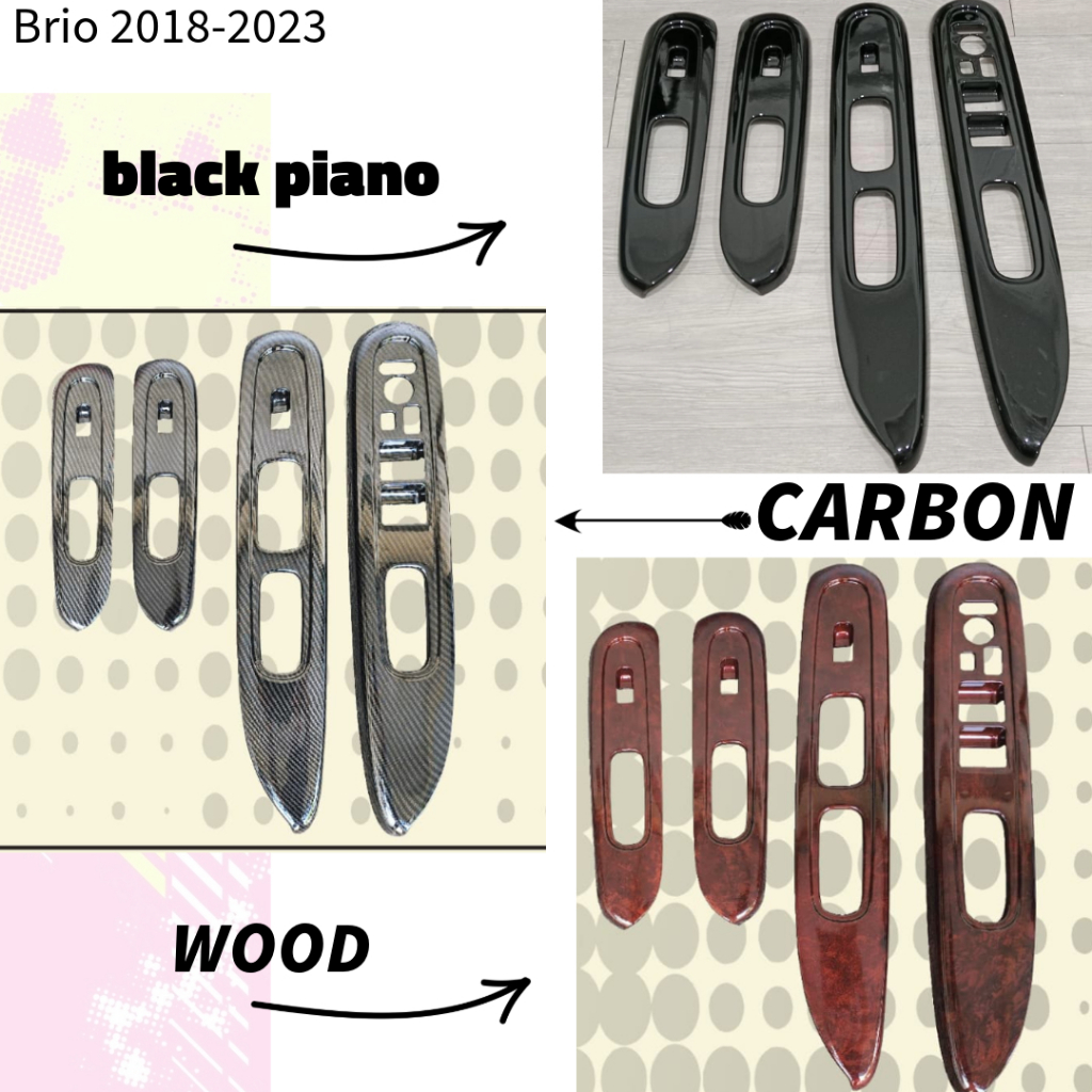 Panel All New Brio Arm Rest Dashboard Wood Carbon Black Piano 2018 2019 ...