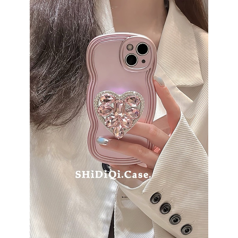 Rosegold Crystal Heart Popsocket Softcase Cute HP Case for iphone 11 ...