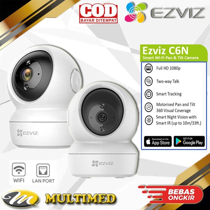 Camera CCTV Ezviz C6N 2MP Smart Wifi Pan Tilt IP Indoor 1080p | Shopee ...