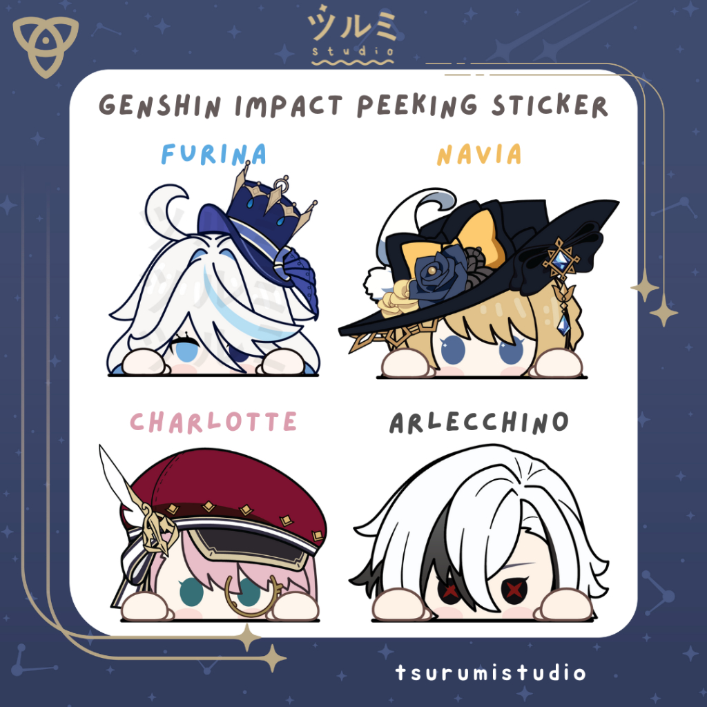 Genshin Impact Peeking Sticker / Peeker Sticker / Peek Sticker (Girls ...