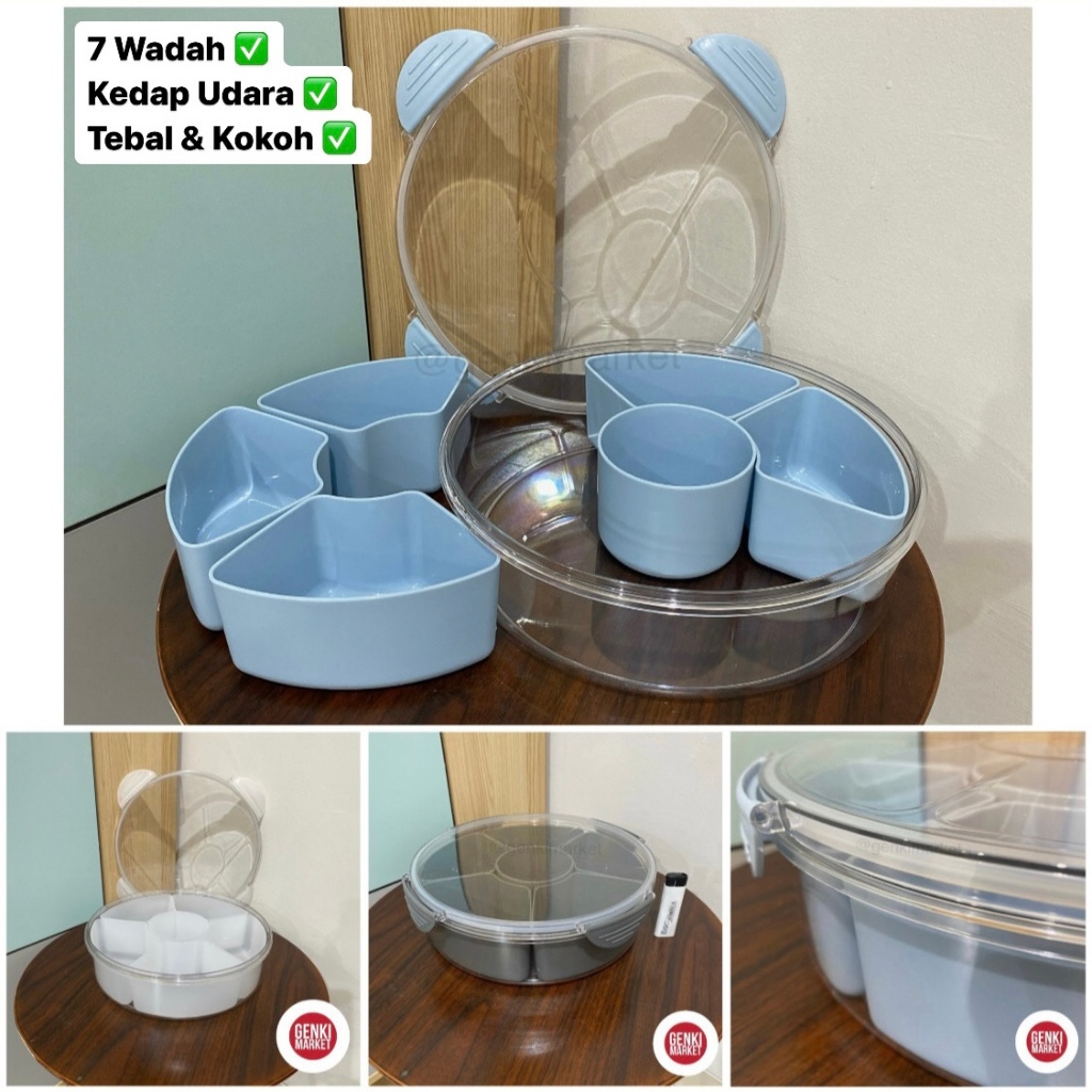 Round Buffet Tray 7 Containers 7 In 1 Airtight Seal Lockable Food ...