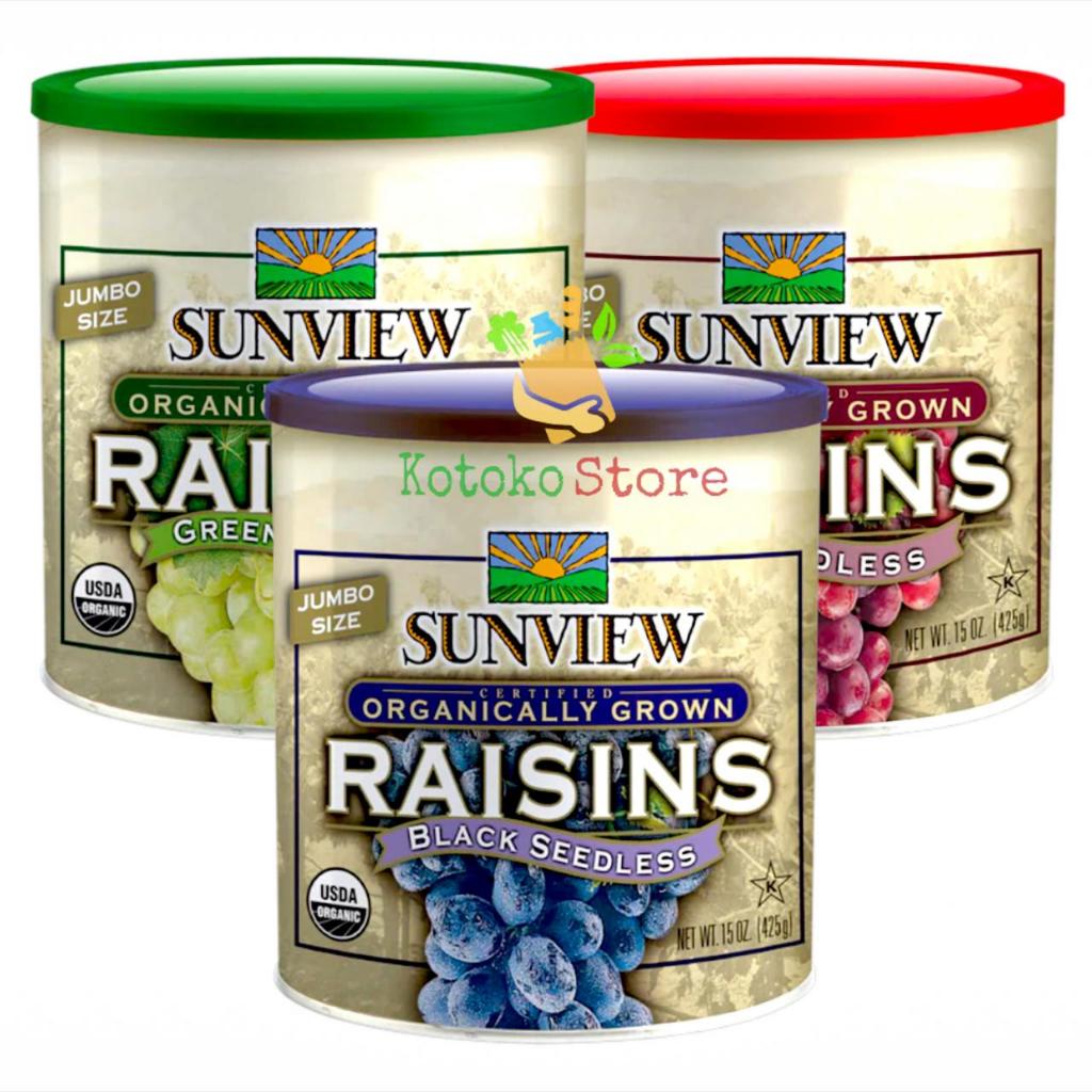 Sunview Organic Jumbo Size Raisins Seedless / Imported Organic Sunview ...