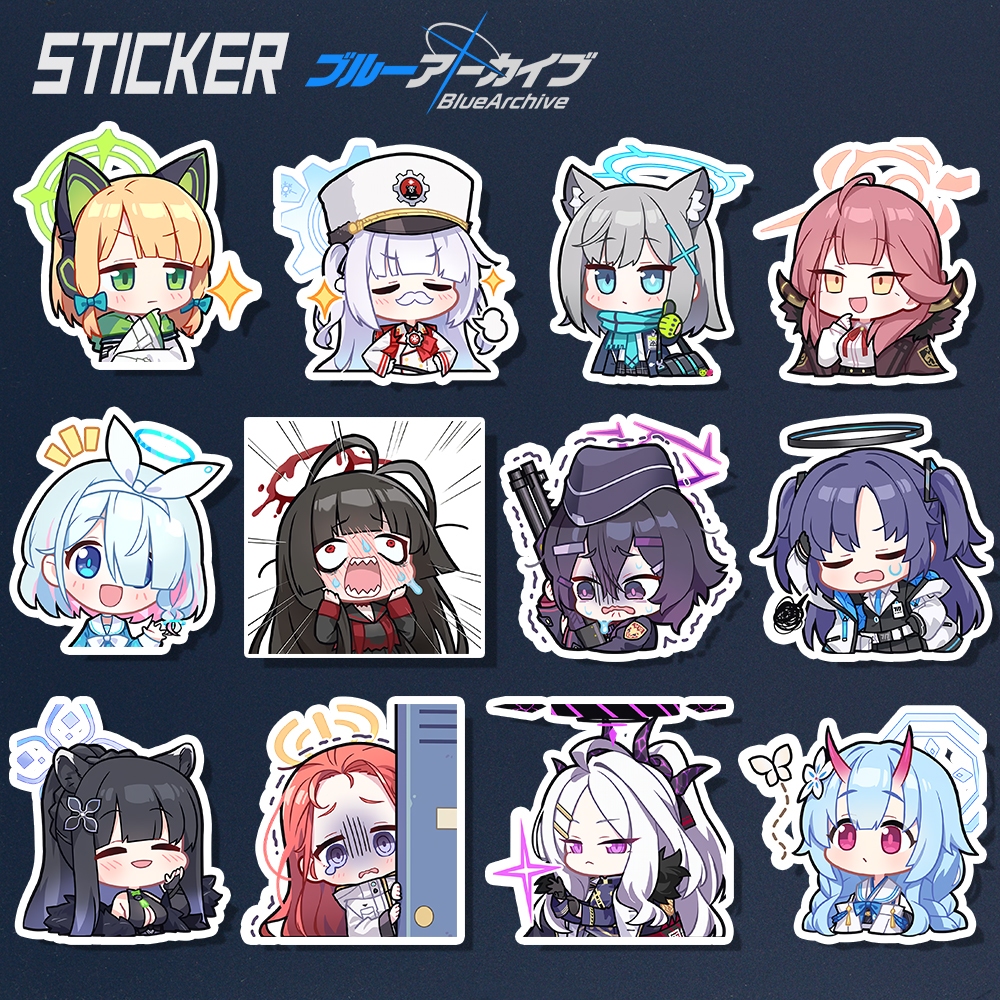 Sticker Blue Archive - Sticker Anime Game Blue Archive - Sticker Set ...