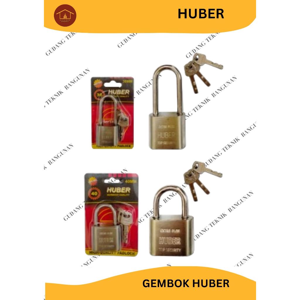 Huber Long and Short Neck House Gate Padlock / Safety Padlock / Anti ...