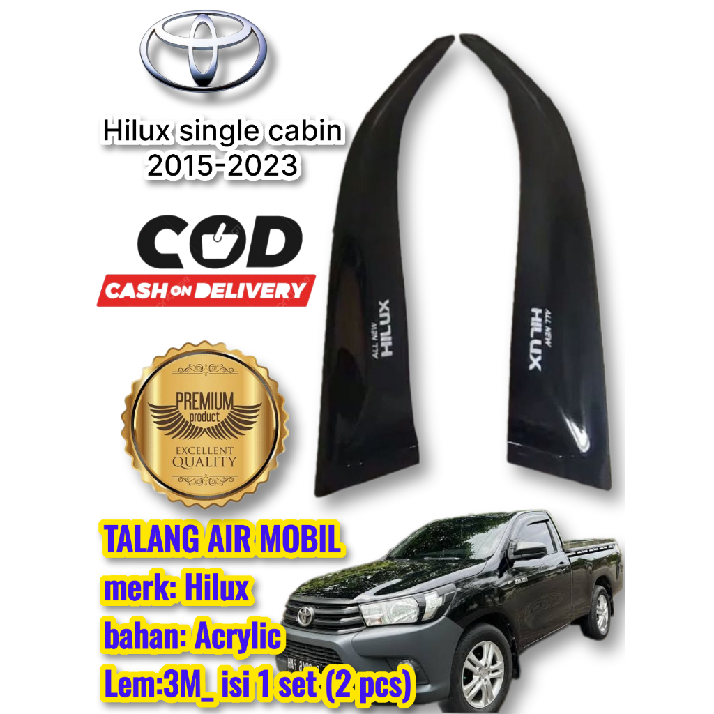 Toyota Hilux single cabin car water gutter 2015-2023 slim/jumbo/flat ...