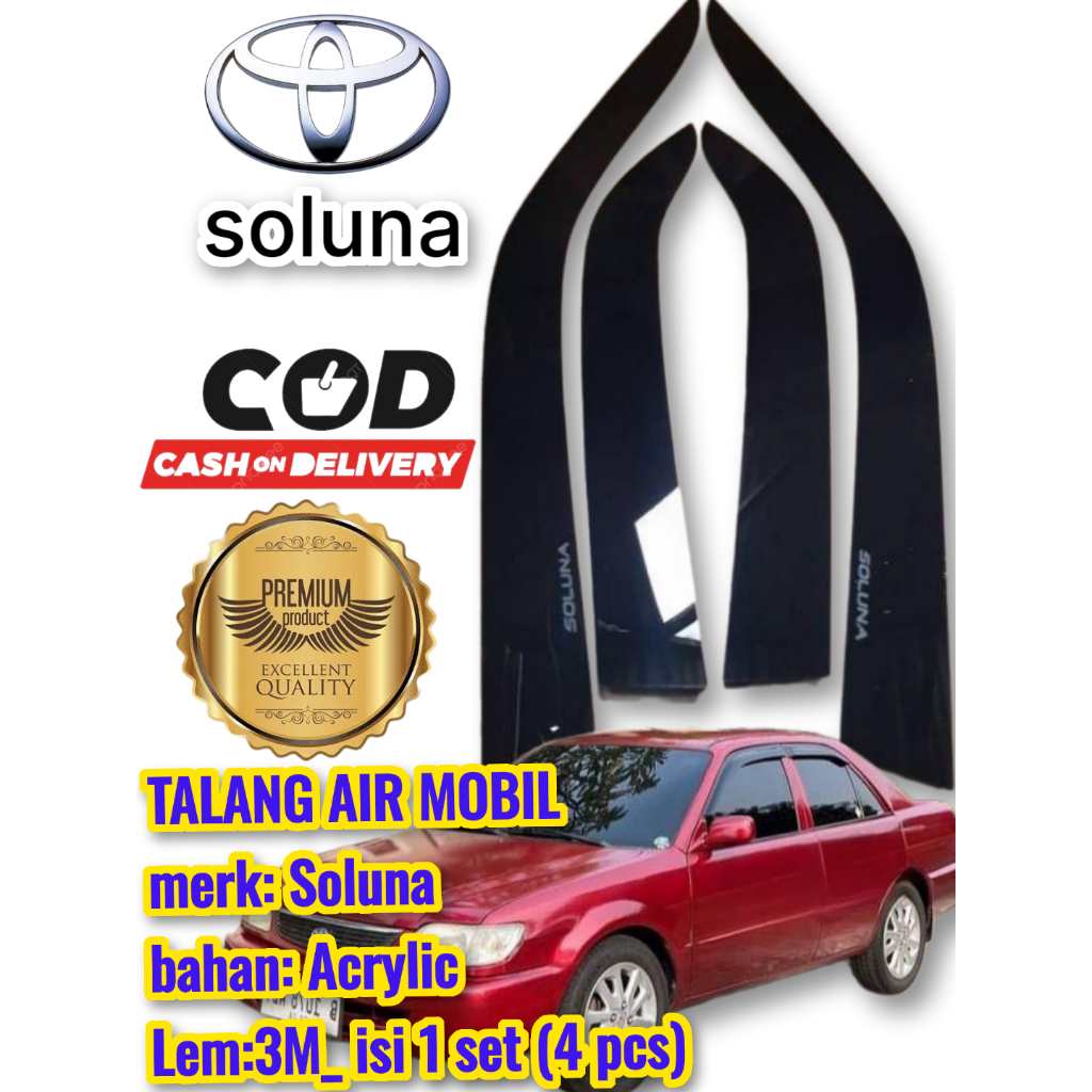 Toyota soluna car water gutters, slim convex/flat models, 1set (4pcs ...