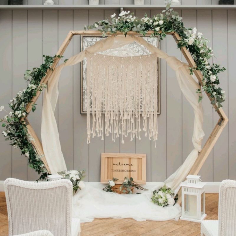 KAYU Application backdrop set / wedding rustic hexagonal wedding ...