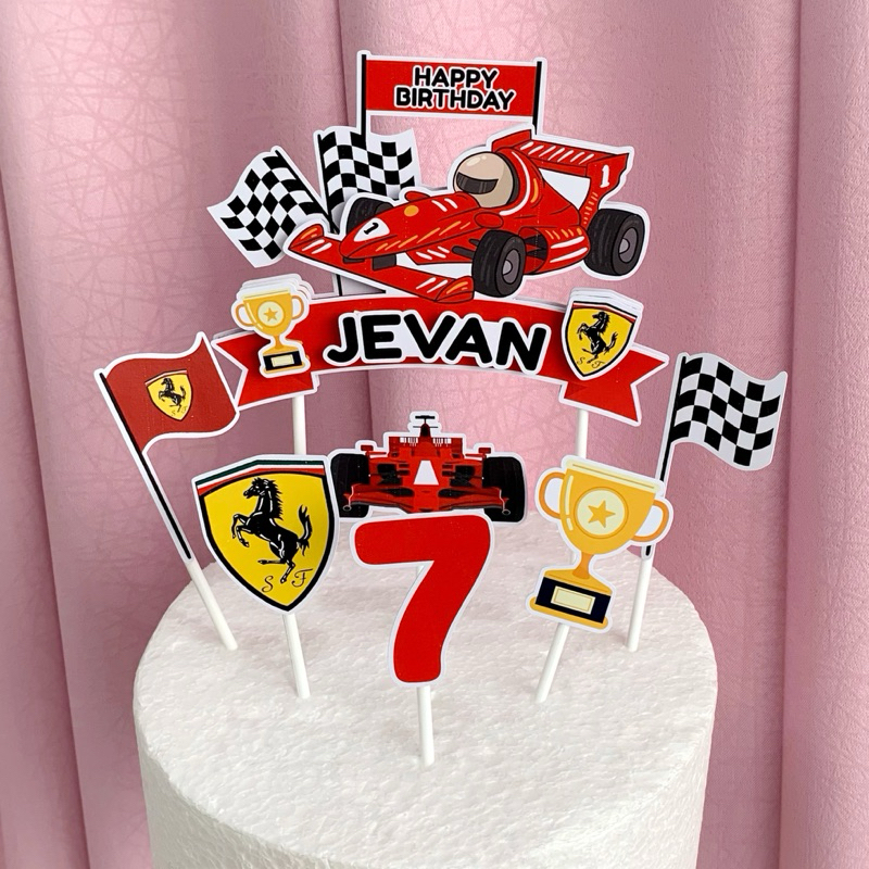 Cake Topper 3D Character Formula 1 Car Ferrari Ferrari Sport Car Racing ...