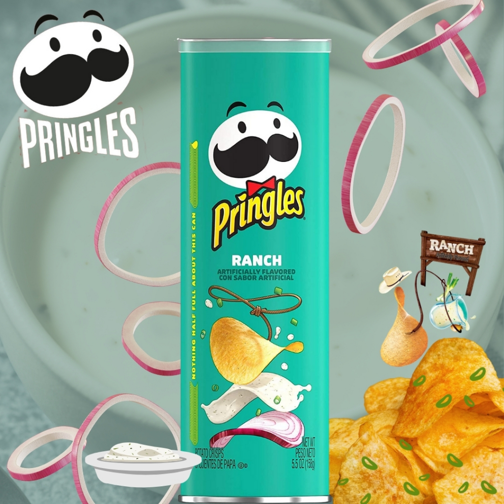 Pringles Ranch Potato Crisps 158g 1pcs Food Snack Snack Crispy Potato ...