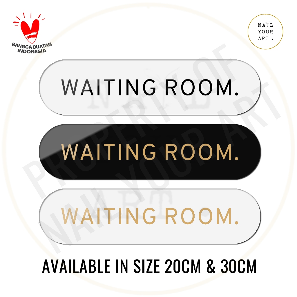 Signage Acrylic WAITING ROOM ROUND - Nail Your Art - Minimalist office ...