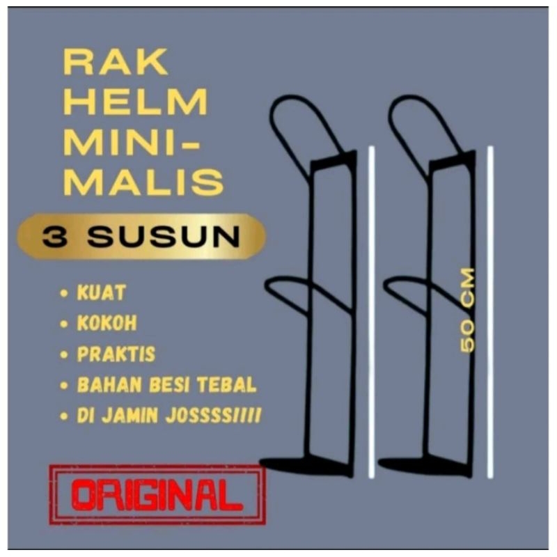 GANTUNGAN Helmet RACK 3 STORIES HIGH 50 CM IRON MATERIAL/minimalist ...
