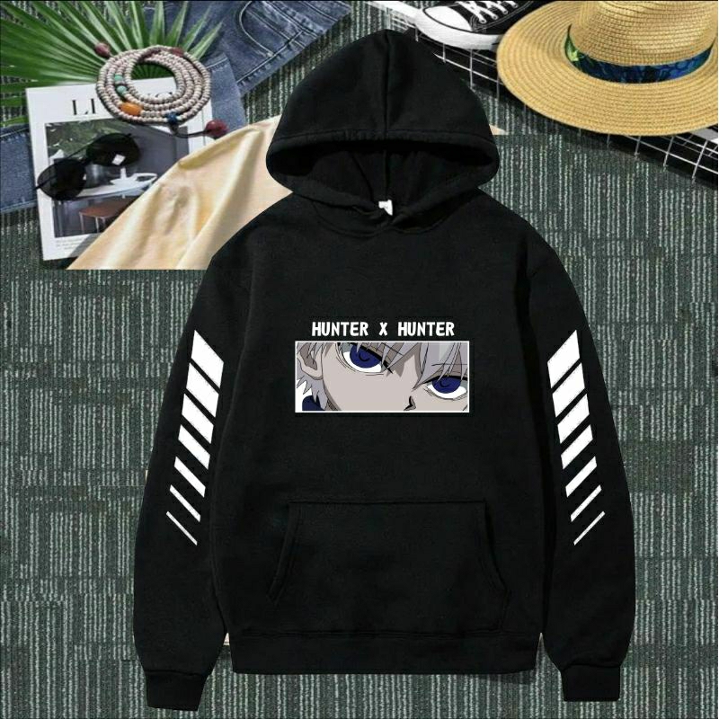 Hoodie Jumper Jacket Killua Zoldyck Face Hunter x Hunter Anime Manga ...