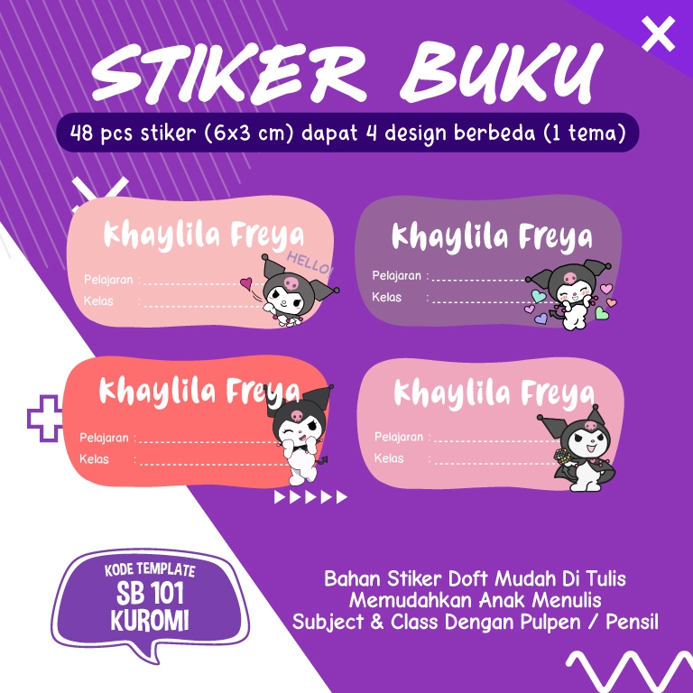 Book LABEL STICKERS (PART 3 = SB 101 - SB 150) / BOOK LABEL / NAME ...
