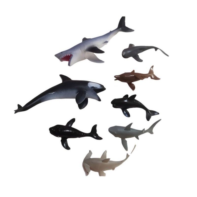 Sni Rubber Shark Sea Animals 8 Contents | Shopee Singapore