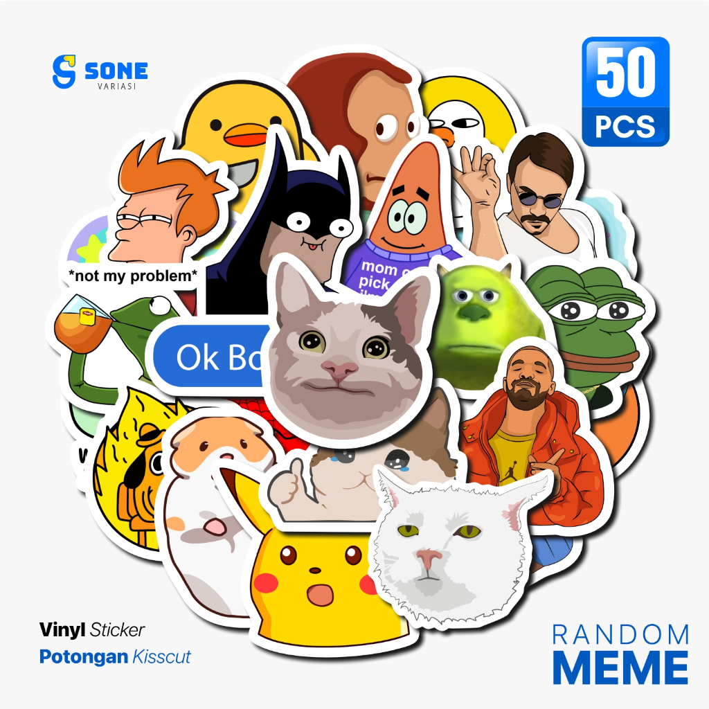 Sticker Pack Cartoon Cute MEME Paper Vinyl Waterproof Sticker Suitcase ...