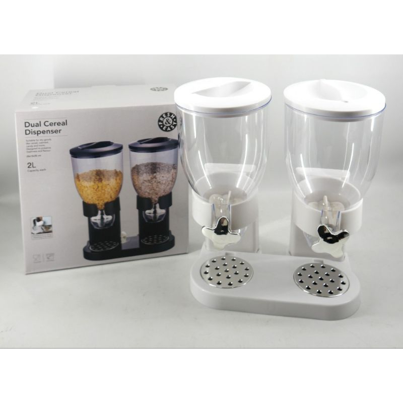 2-tube cereal dispenser/coco crunch cereal Container snack dispenser ...